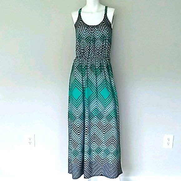 NY Collection | Dresses | Nycollection Maxi Sleeveless Teal Green Dress ...